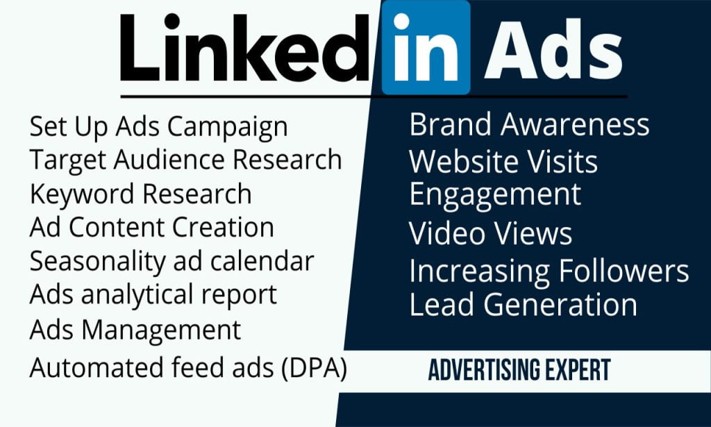 I will Setup and optimize your LinkedIn ads campaign I will Setup and optimize your LinkedIn ads campaign